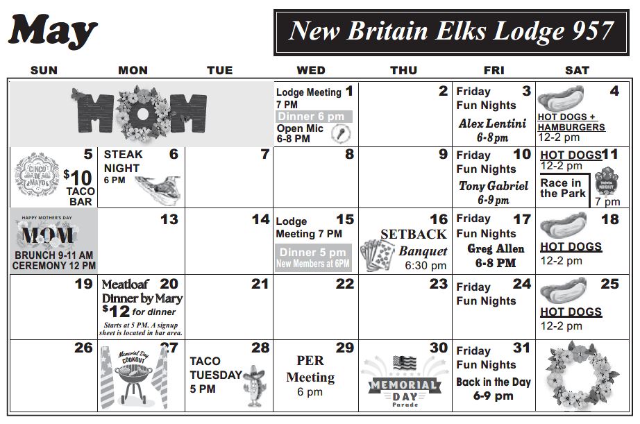May24_calendar_snip – New Britain Elks Lodge 957